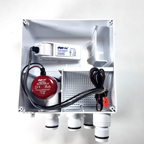 -NEW- Rule 98B, Shower Drain Box, Multi Shower Sump, 800 GPH Pump, 12V ...