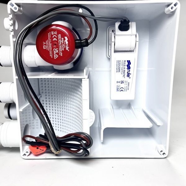 -NEW- Rule 98B, Shower Drain Box, Multi Shower Sump, 800 GPH Pump, 12V ...