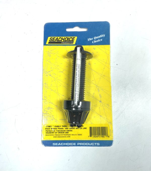 -NEW- SeaChoice 17901, Black Molded Plastic Thru Hall Cable Fitting ...