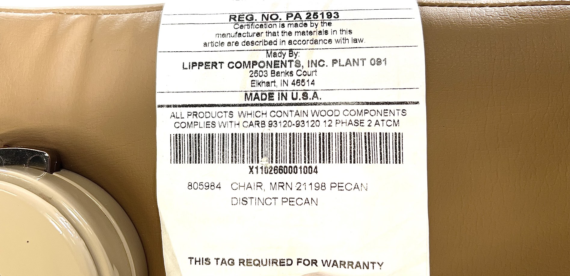 Lippert Components, Marine Reclining Helm Seat, Pecan, Mid Back, OEM ...