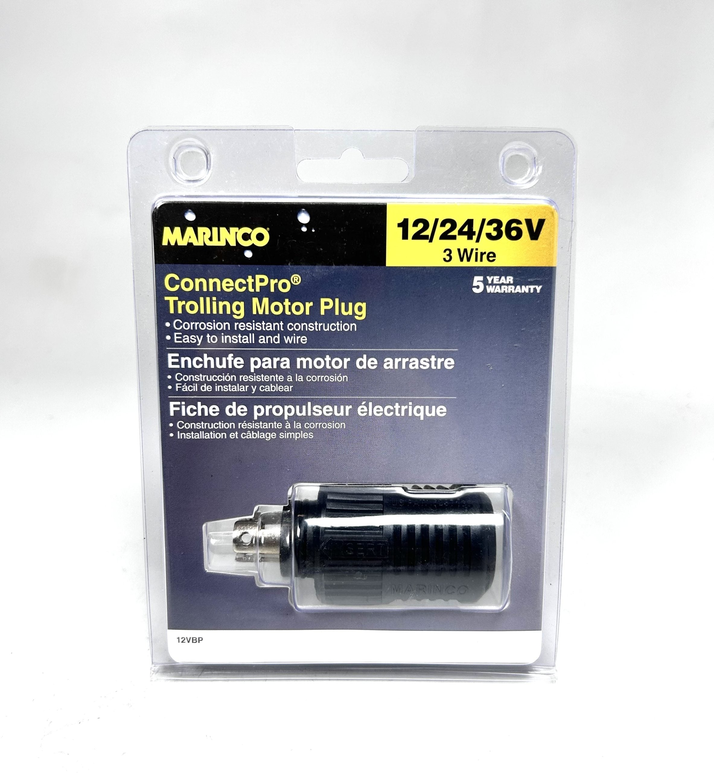 -NEW- Marinco 12VBP, ConnectPro Trolling Motor Plug 12/24/36V - Max ...