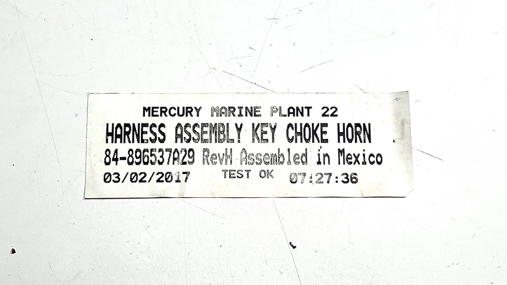 Mercury 84-896537A29, Wire Harness Assembly, Key / Choke / Horn, 30FT ...