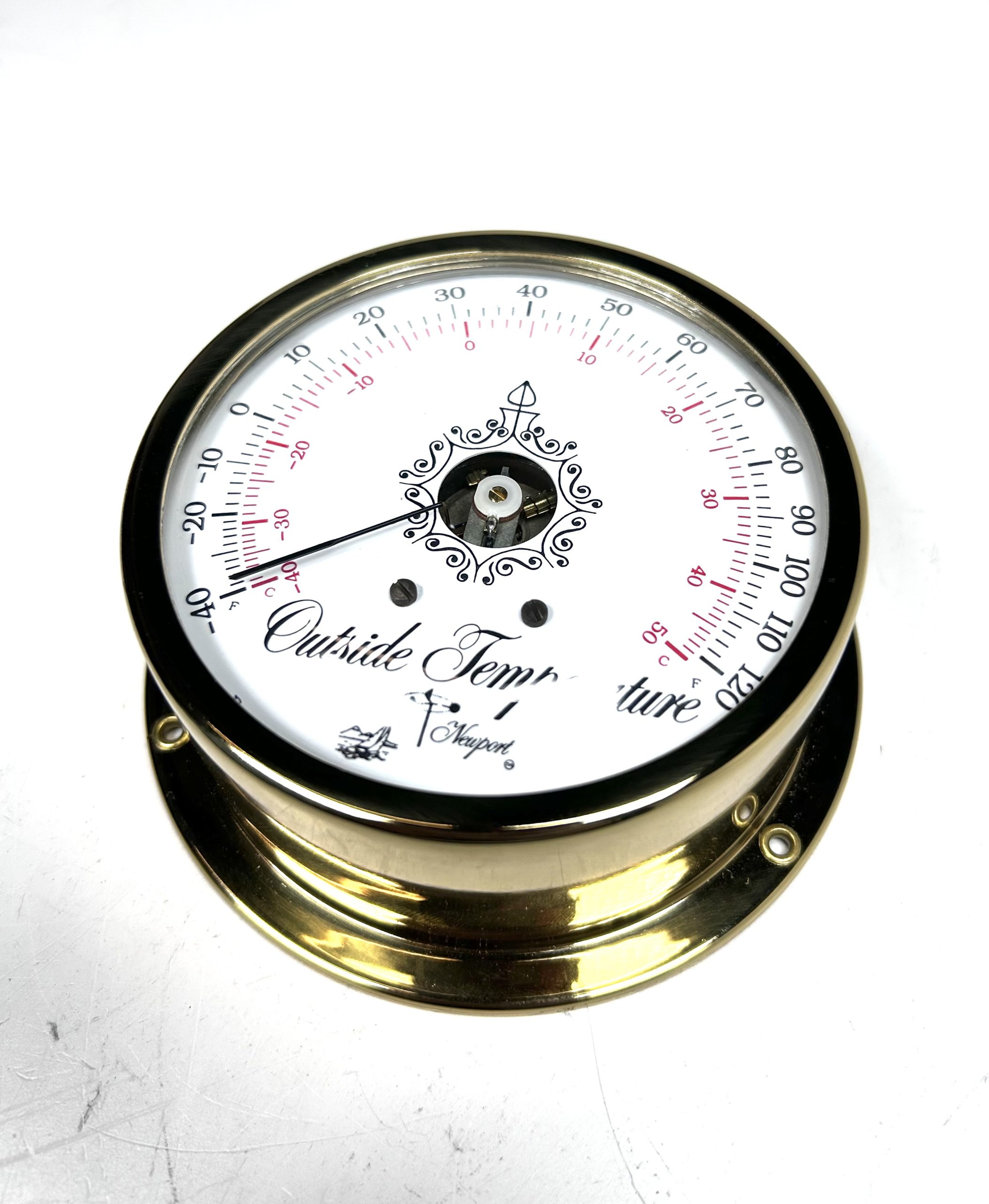 Newport T-3B, Downeaster Marine Brass Outside Temperature Gauge - Max ...