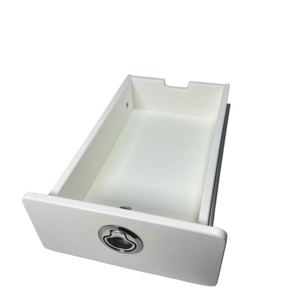 2 Drawer Boat Storage Unit, 12 3/4in x 12 3/4in Face, White, SS Latch ...