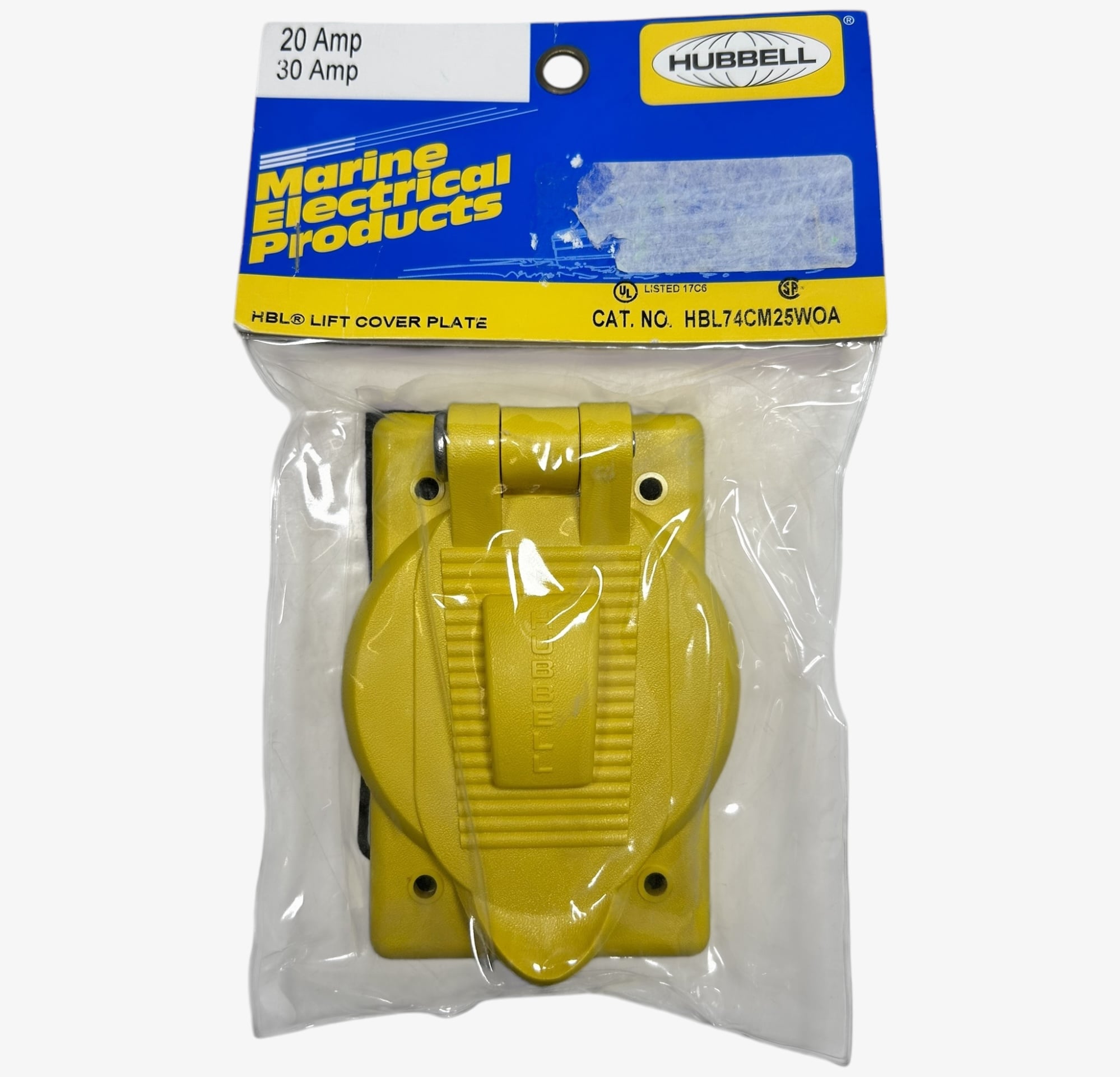 Hubbell HBL74CM25WOA, Marine Yellow Electrical Cover Plate 20 / 30 Amp ...