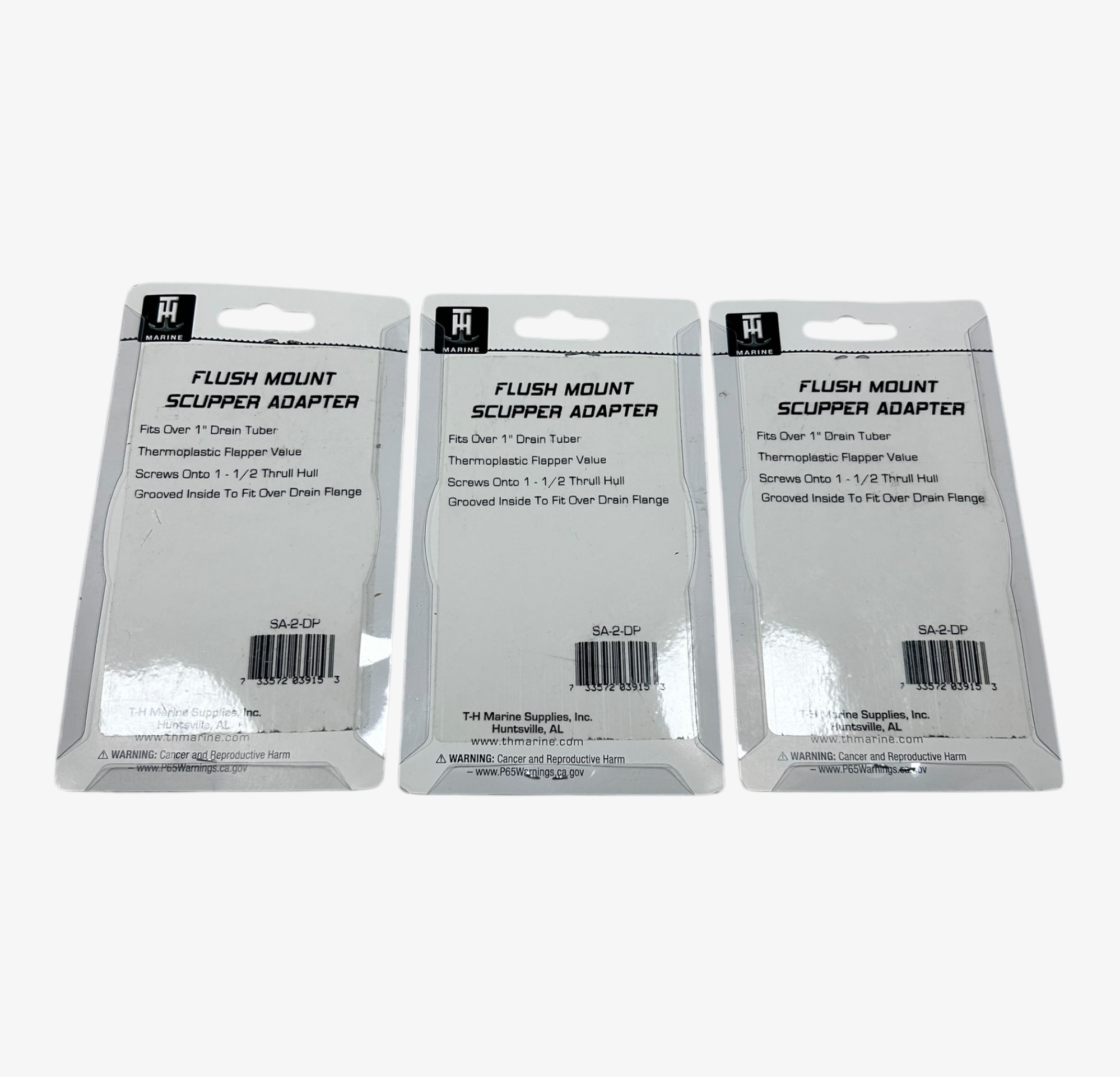 TH Marine SA-2-DP, Flush Mount Scupper Adapter 1'' Drain - 3 Pack - Max ...