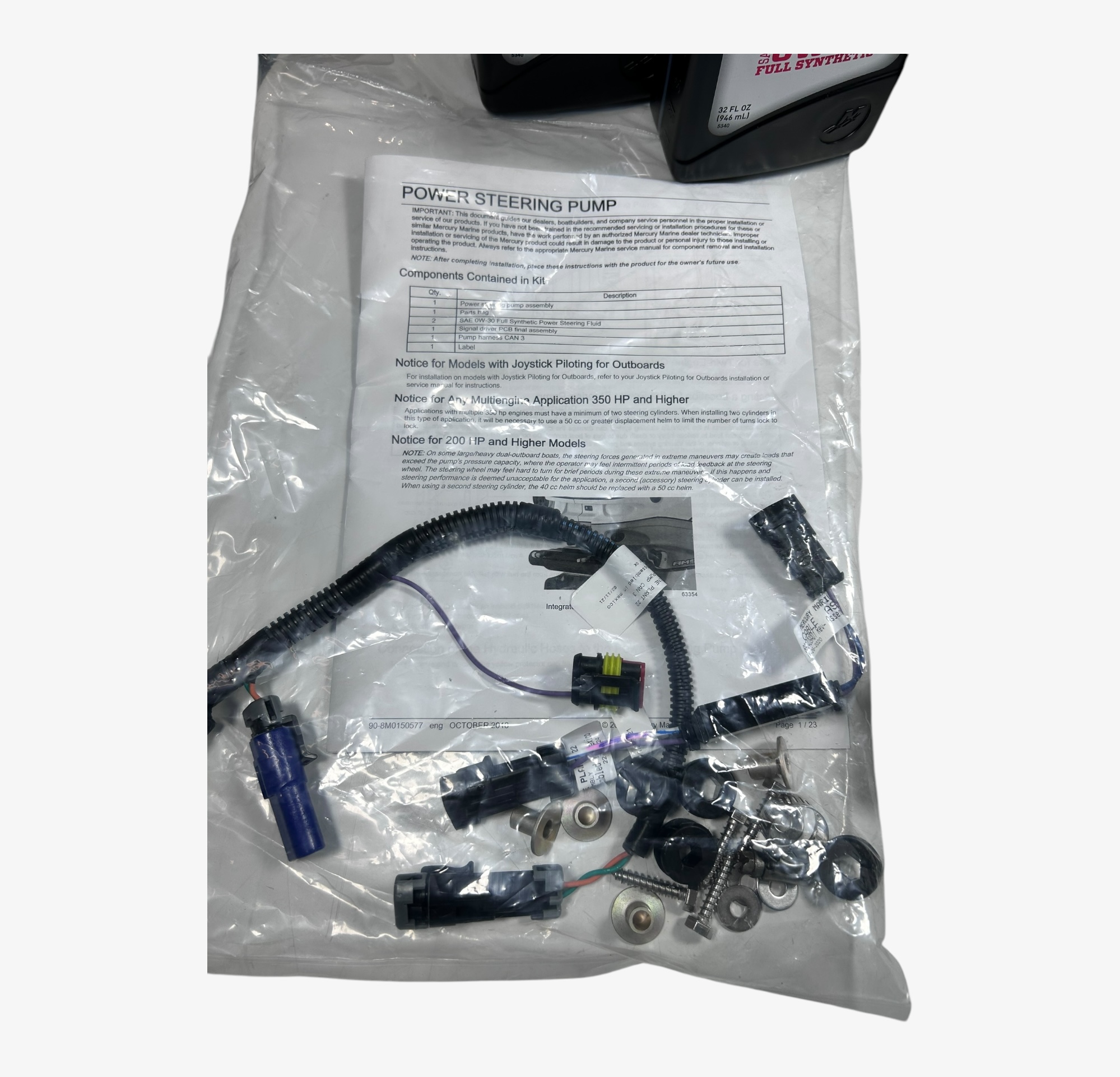 Mercury 8M0151557, Gen C Power Steering Pump Kit & 40 CM Tilt Helm ...