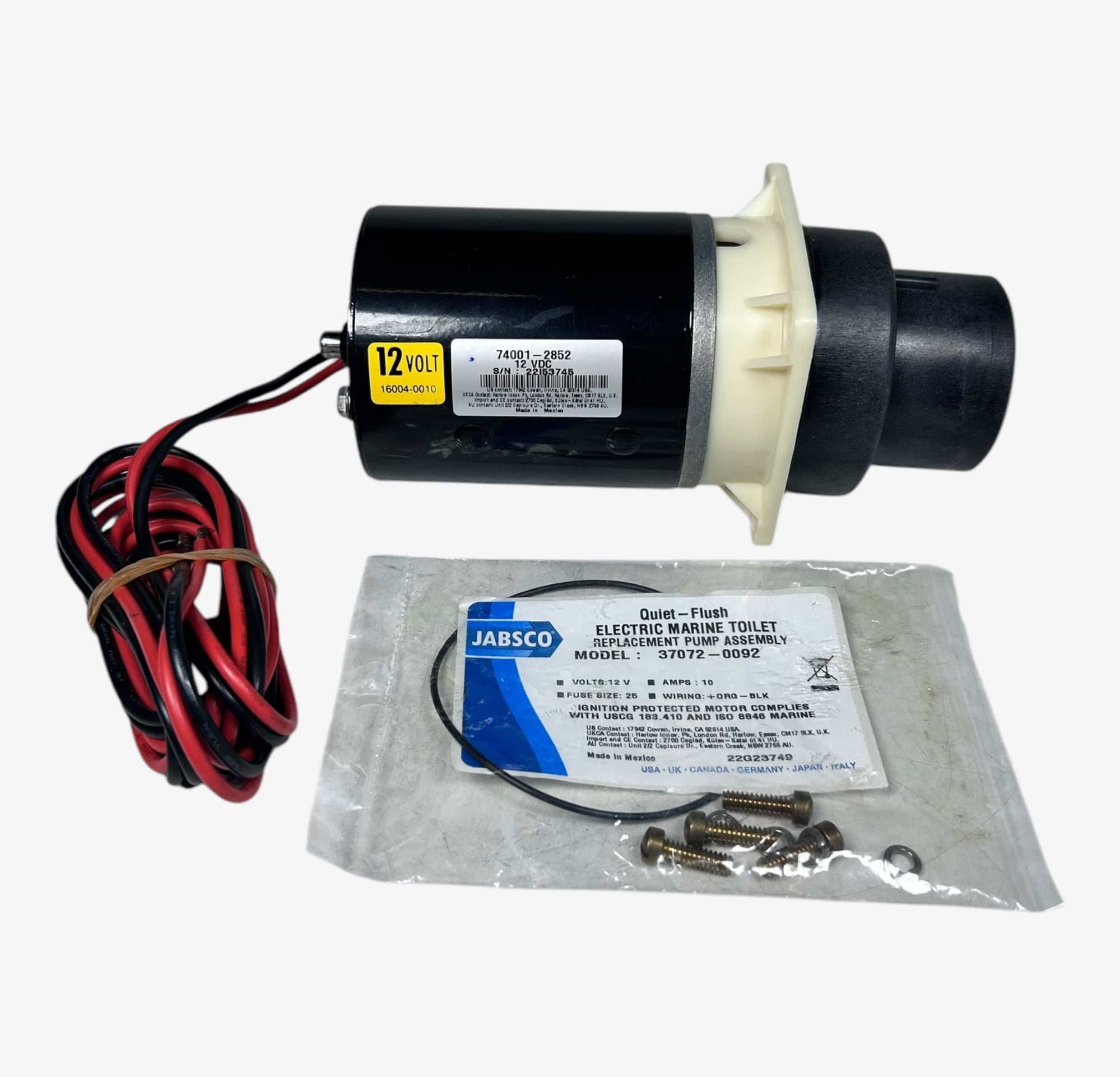 Jabsco 37072-0092, Toilet Macerator Quiet Flush , Pump / Waste Pump 12V ...