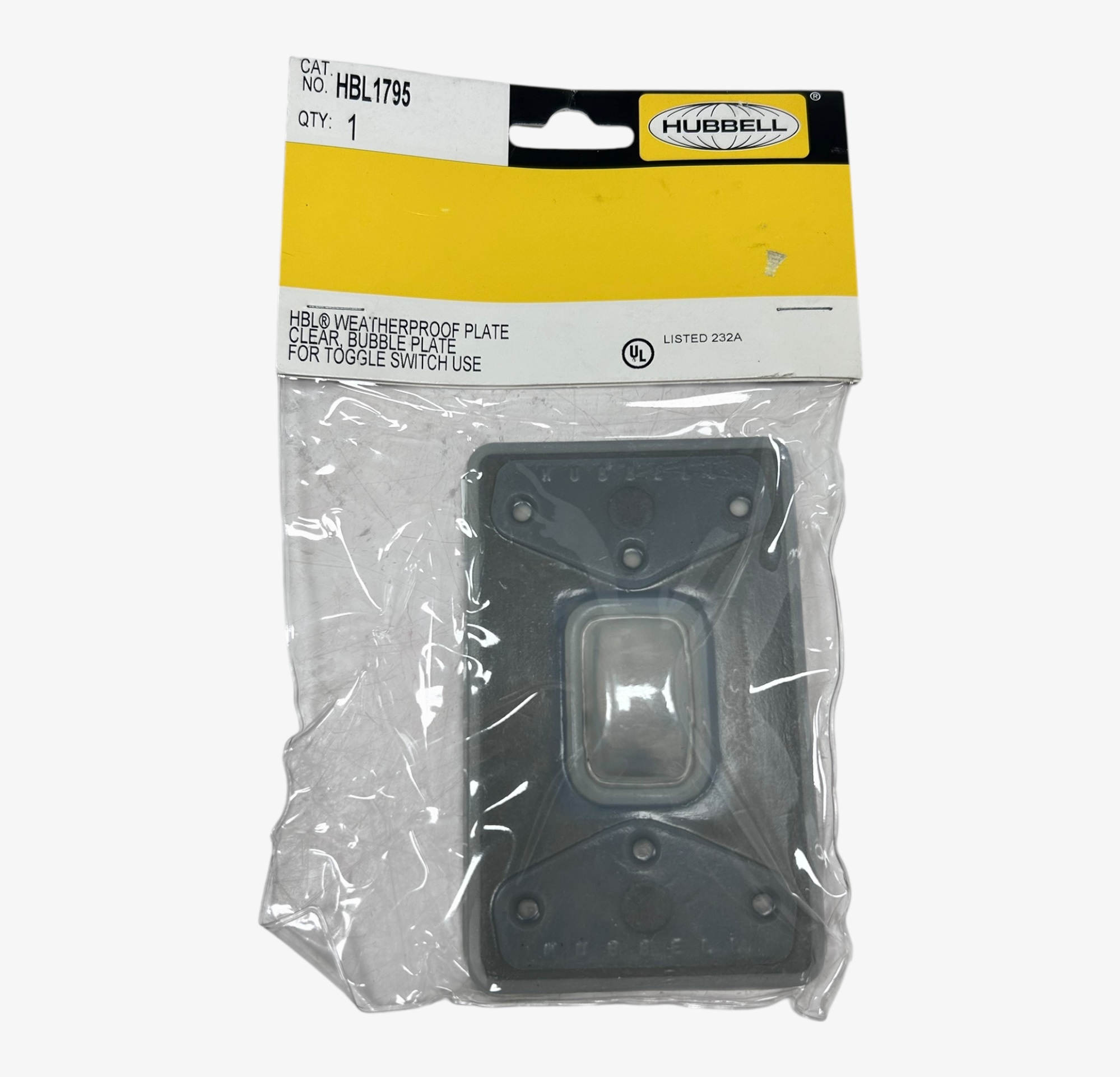 Hubbell HBL1795, Weather Proof Toggle Clear Plate Cover - Max Marine Outlet
