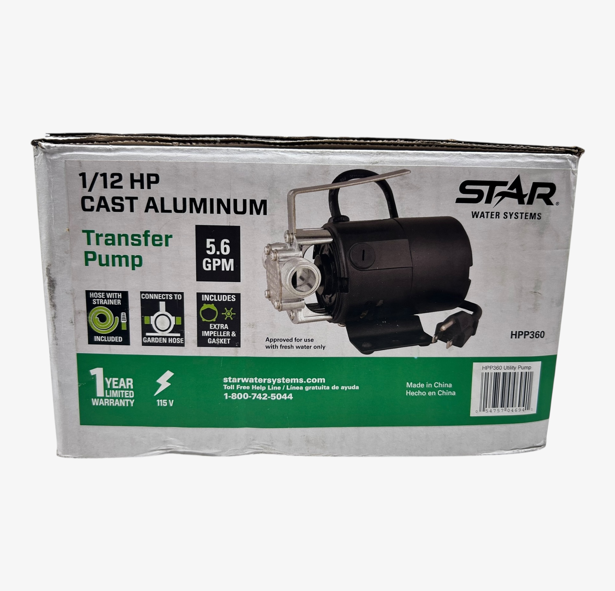 Star Water Systems HPP360, Cast Aluminum Transfer Pump 1/12 HP - 5.6 ...