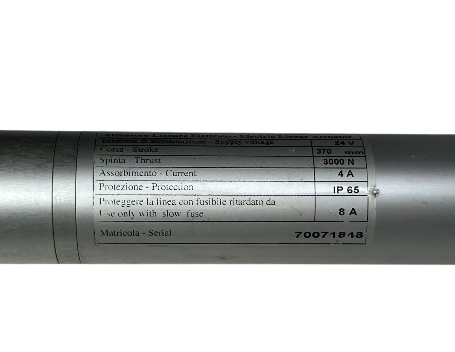 Barka Electric Linear Actuator, 24V, 3000N Thrust, 370mm Stroke, OEM ...