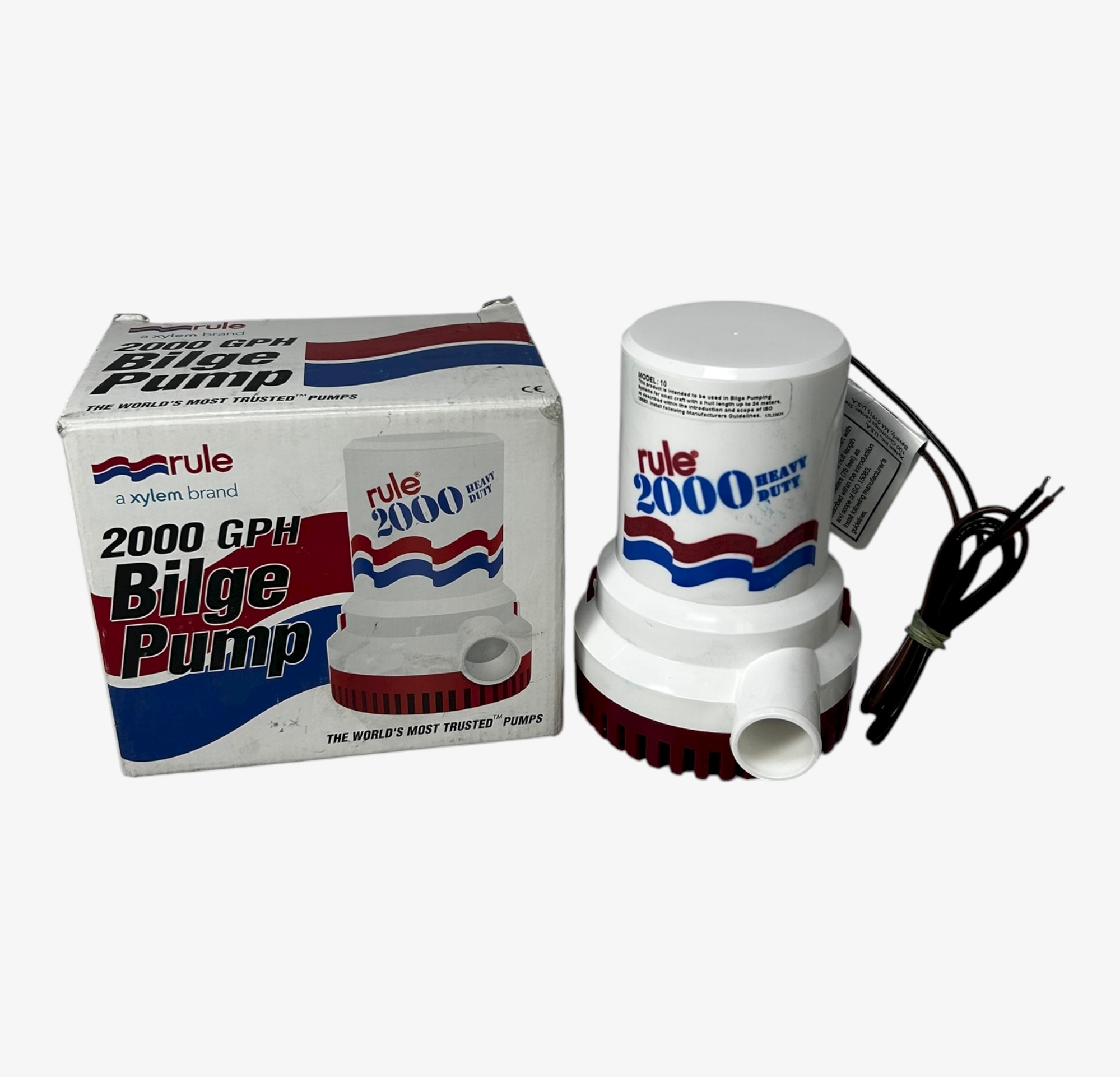 Rule M-1124, Marine Bilge Pump 2000 GPH , Model 10 - 12V - Max Marine ...