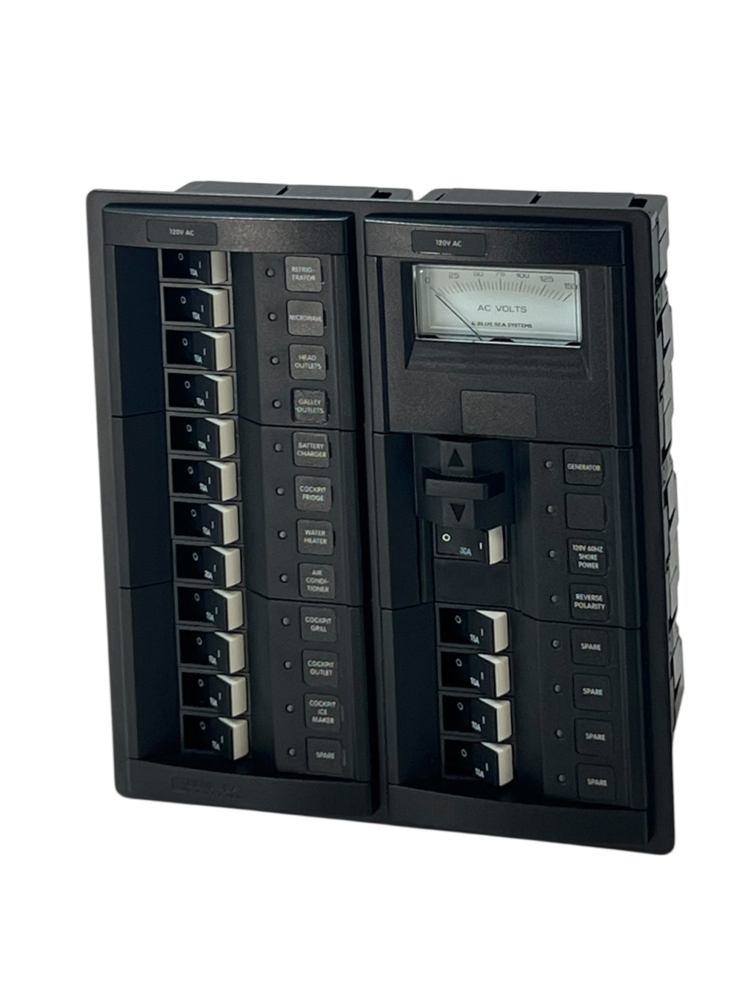 Blue Sea Systems 360 Combo Panel System, 10 3/4in x 9 1/4in, 120VAC ...