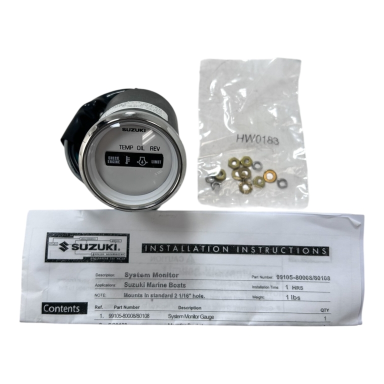 Suzuki 99105-80108, Marine White Engine Monitor / Oil Temperature Gauge ...