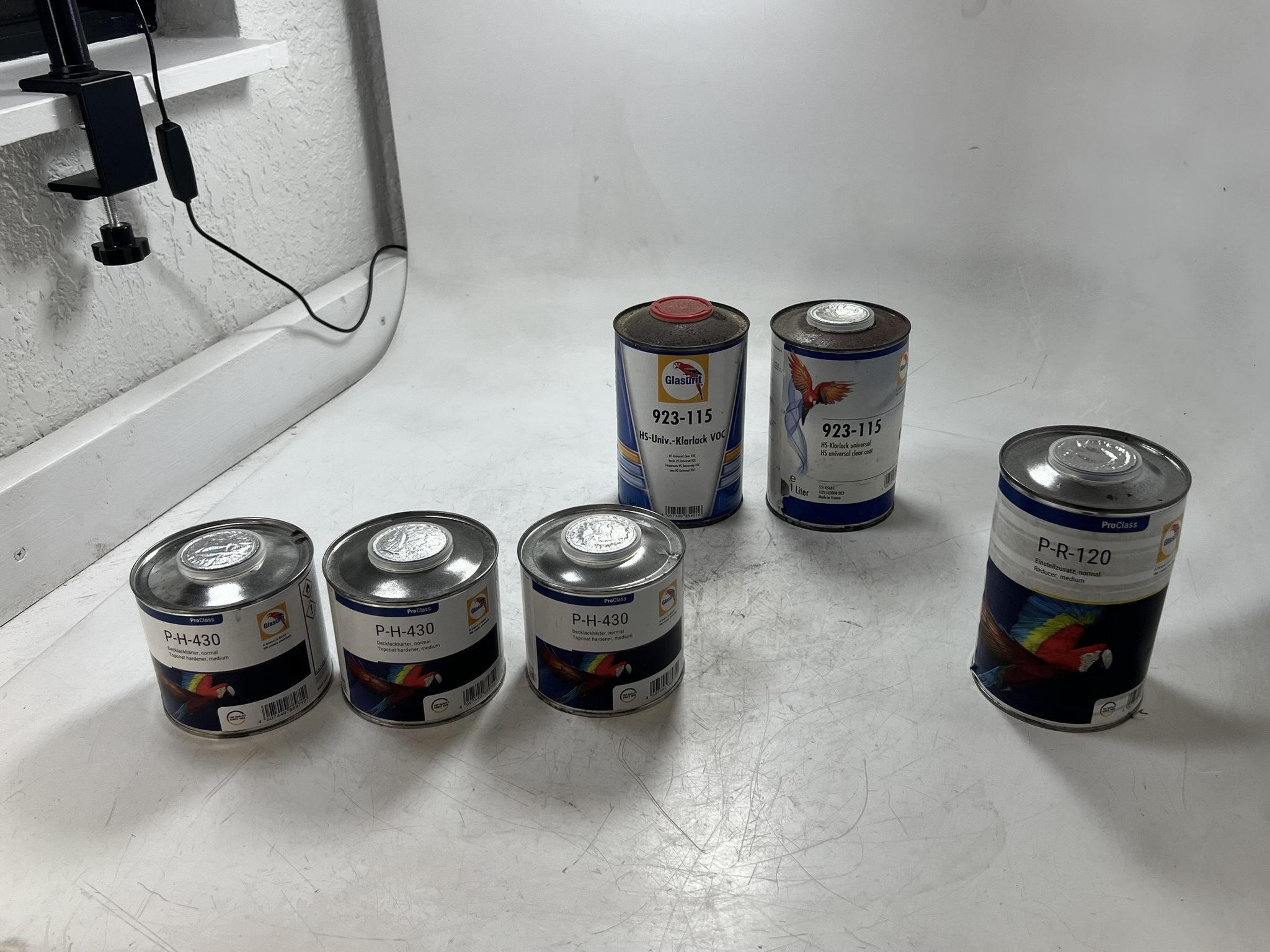 10 Glasurit P-H-430 Hardener, 7 Glasurit P-C-20 Clear Coat, 6 ...