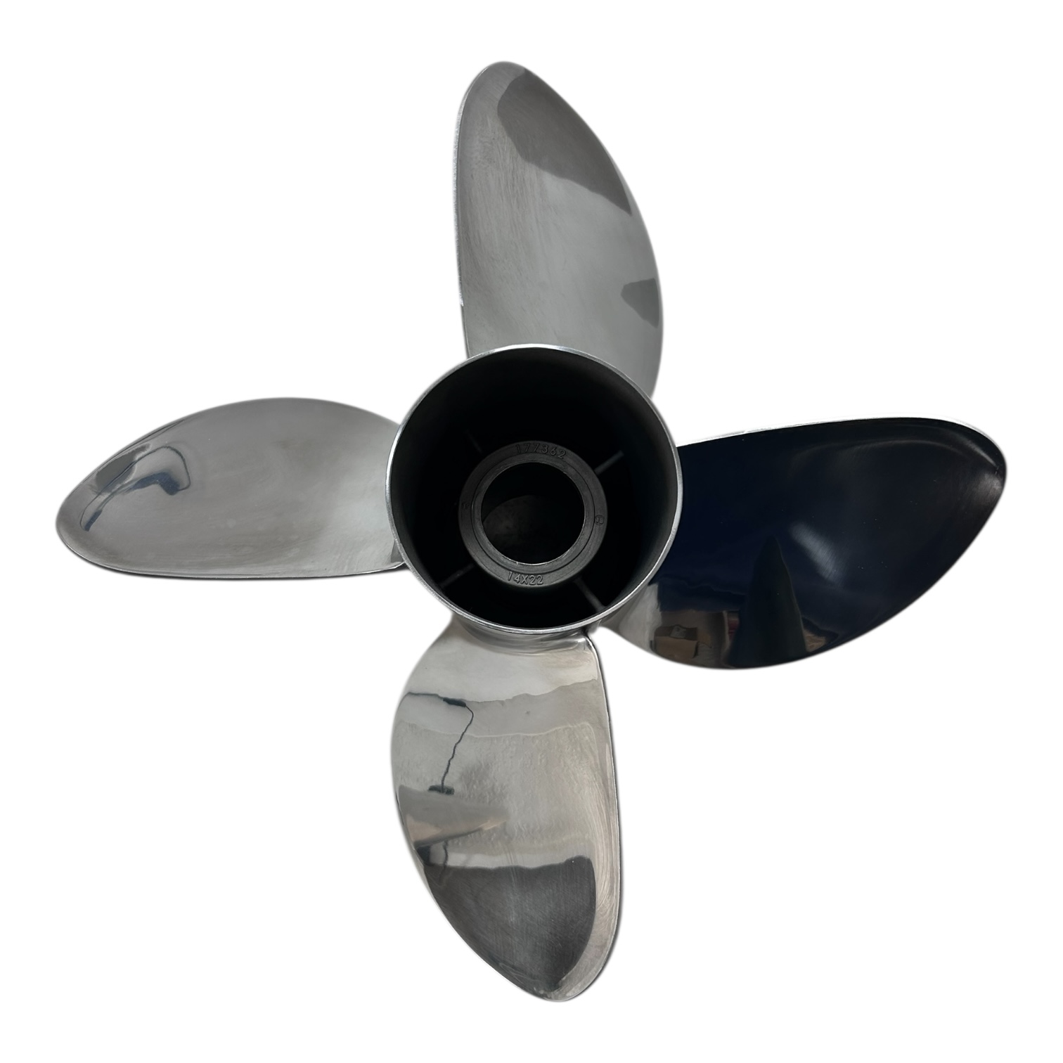 Evinrude Johnson 4 x 14 x 22P, RX4 Stainless Steel Propeller , 177362 ...