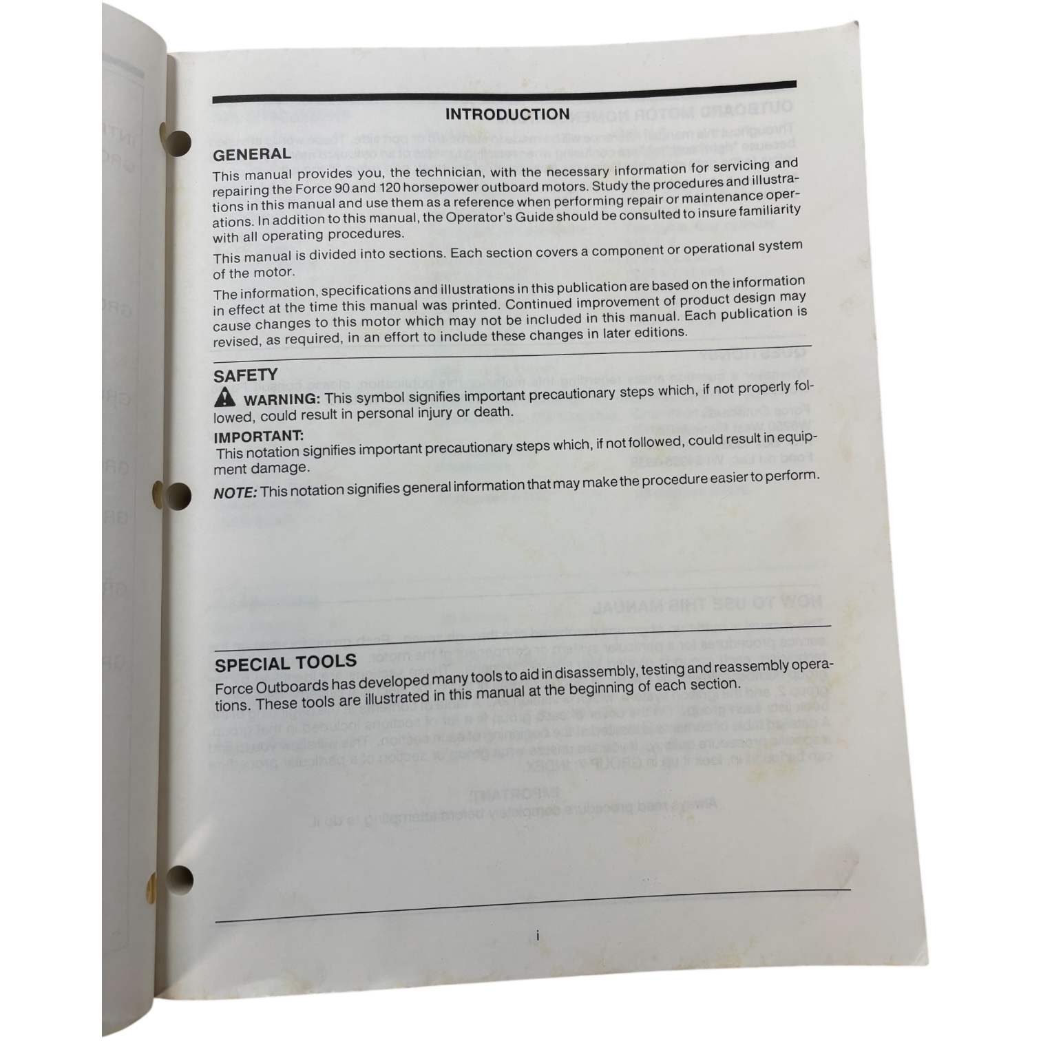Force Outboards 90-823267, 90 and 120 HP. 1992 Models Service Manual ...