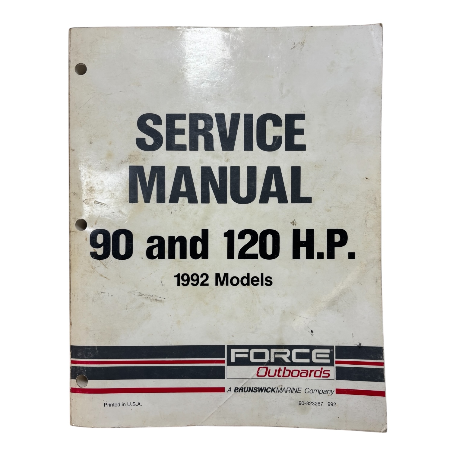 Force Outboards 90-823267, 90 and 120 HP. 1992 Models Service Manual ...