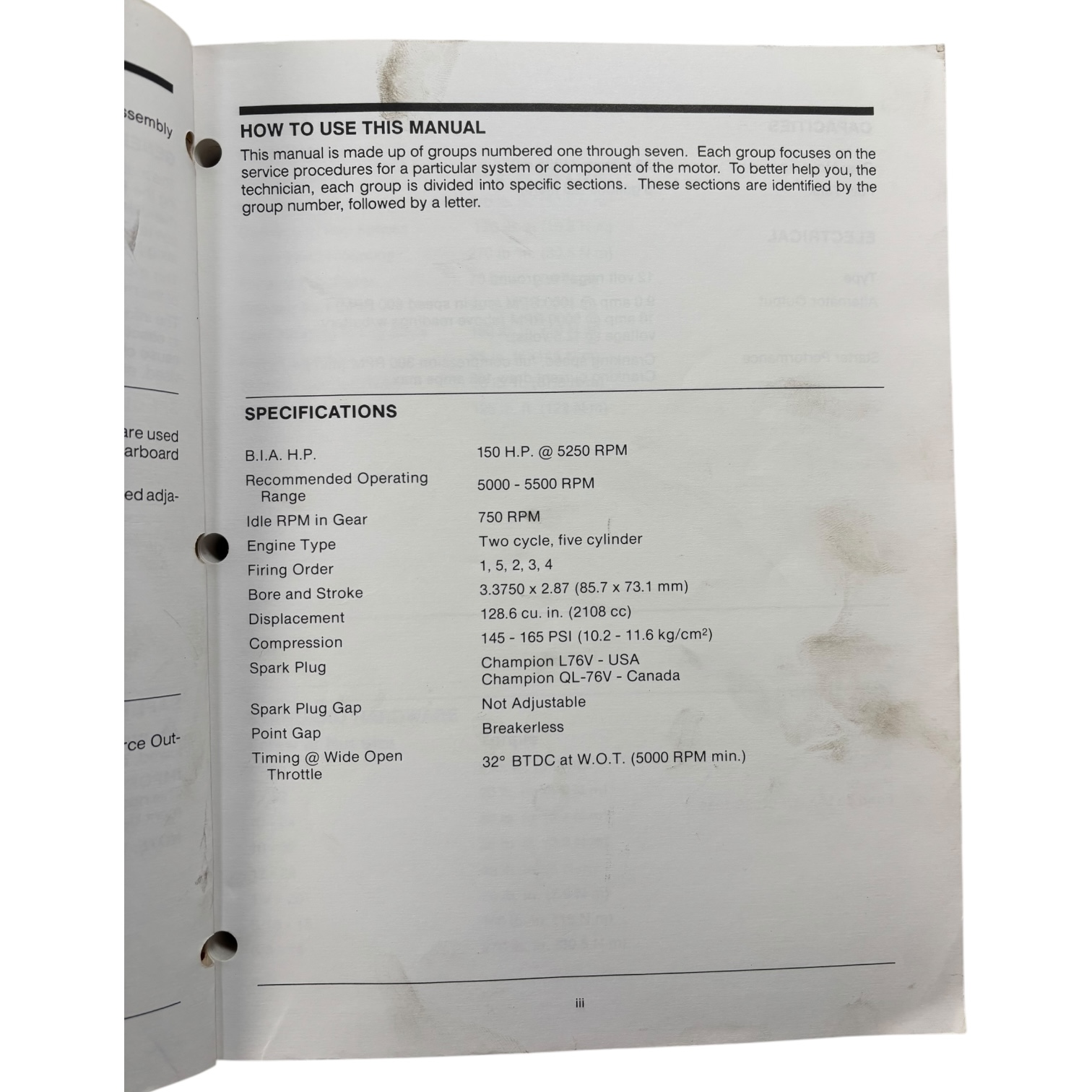 Force Outboards 90-823268, 150 HP Service Manual 1991-1994 - Max Marine ...