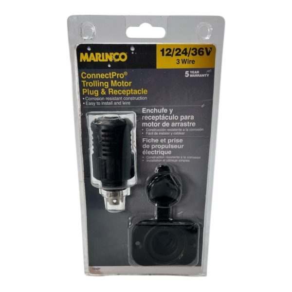 Marinco 12VCP, ConnectPro Trolling Motor Plug & Receptacle 12/24/36V ...