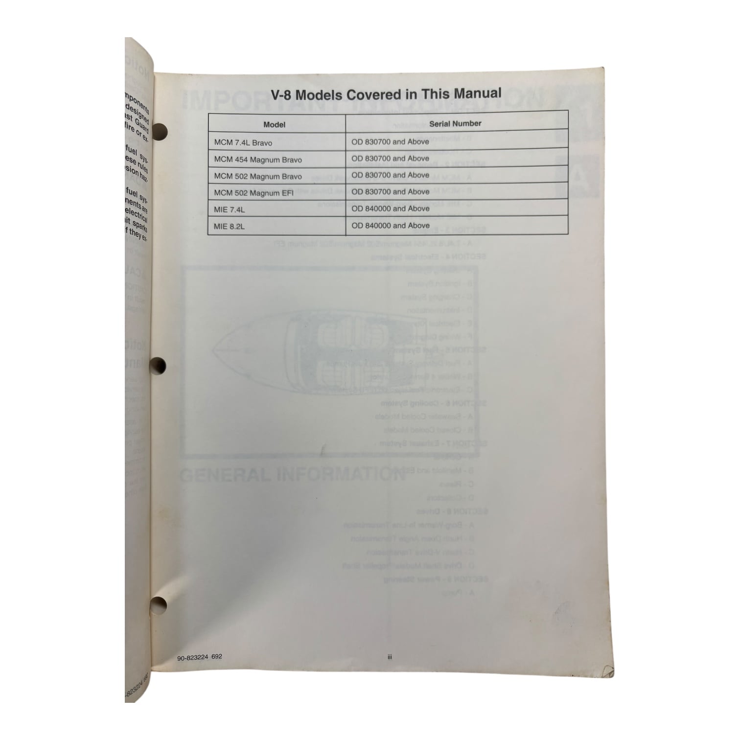 MerCruiser 90-823224, Marine Engines GM V-8 #16 Service Manual (1992 ...