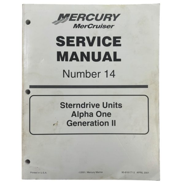 Mercury MerCruiser 90-818177-3, Sterndrive Units Service Manual #14 ...