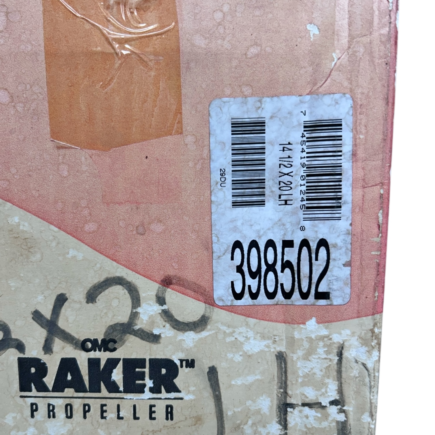 OMC Evinrude Johnson 3 x 14 1/2 x 20, Raker Propeller , 398502 - LH ...