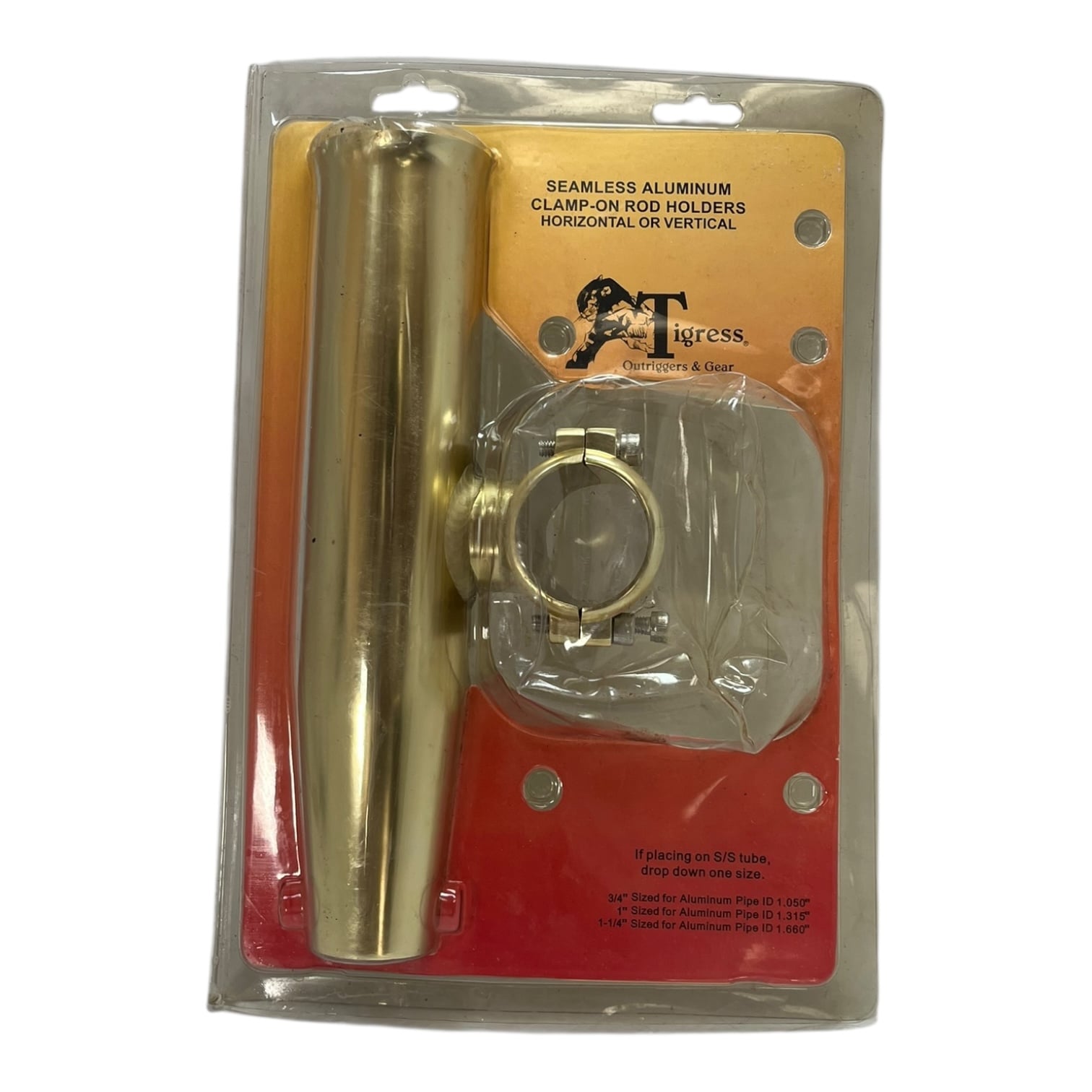 Tigress Gold Clamp On Alum Rod Holder 1 1/4" FOR 1.660" ID Alum. Pipe ...