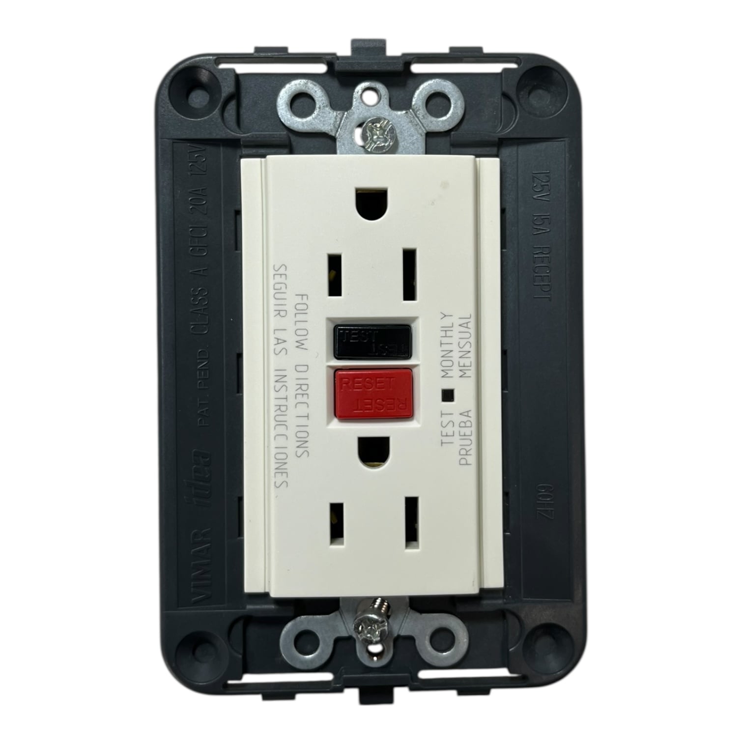 Vimar Idea 16296, GFCI Socket Outlet 20 Amp 125 Volts (White) - Max ...