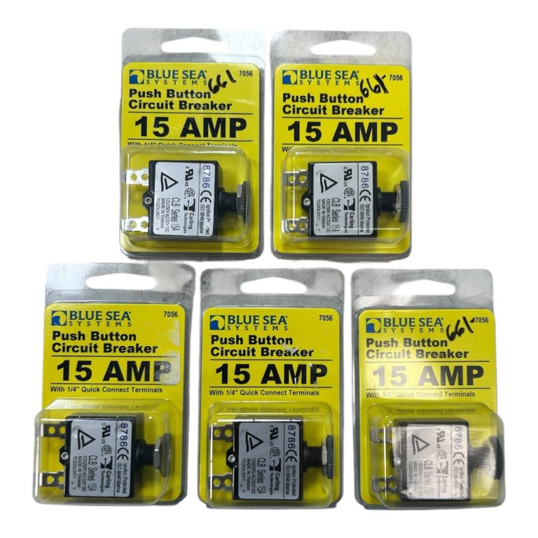 Blue Sea Systems 7056, Push Button Circuit Breaker 15 Amp - 5 Pack ...