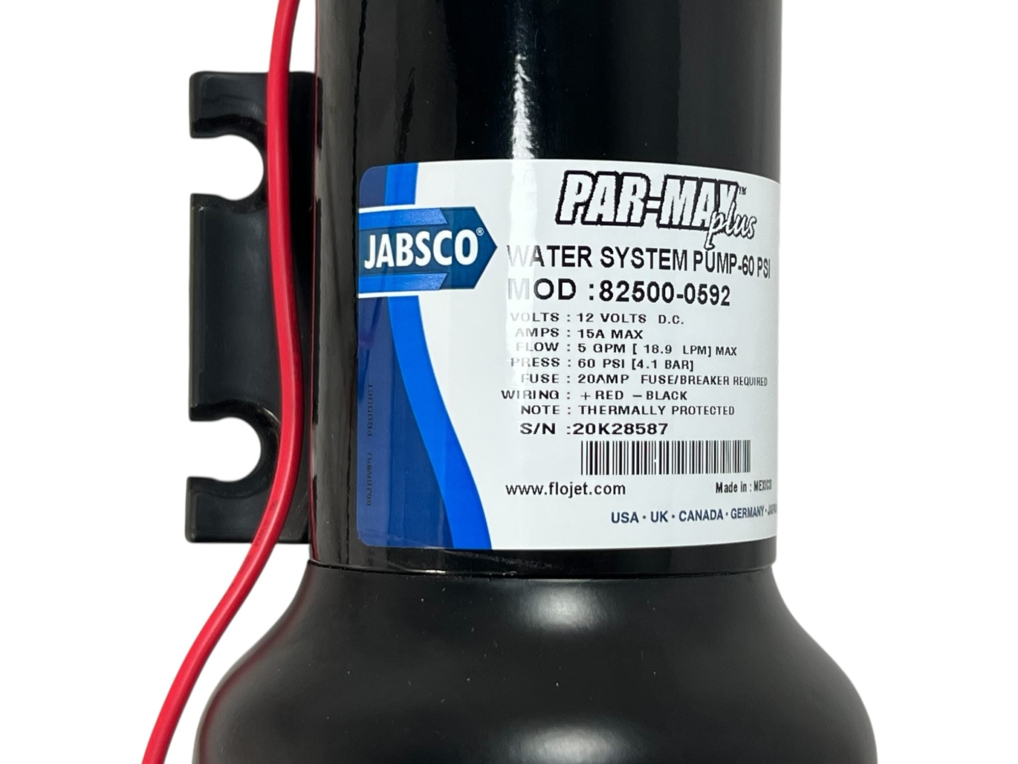 Jabsco Water System Pump, Par Max Plus, 12V, 5 GPM, 60 PSI, 15A, NEW ...