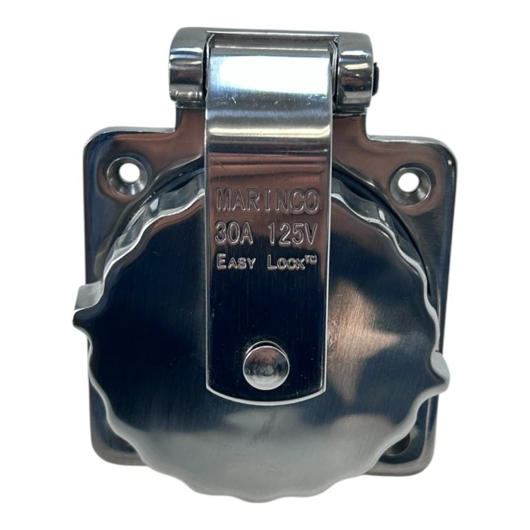Marinco 30A 125V, Stainless Steel Easy Lock Sure Power Inlet Socket ...