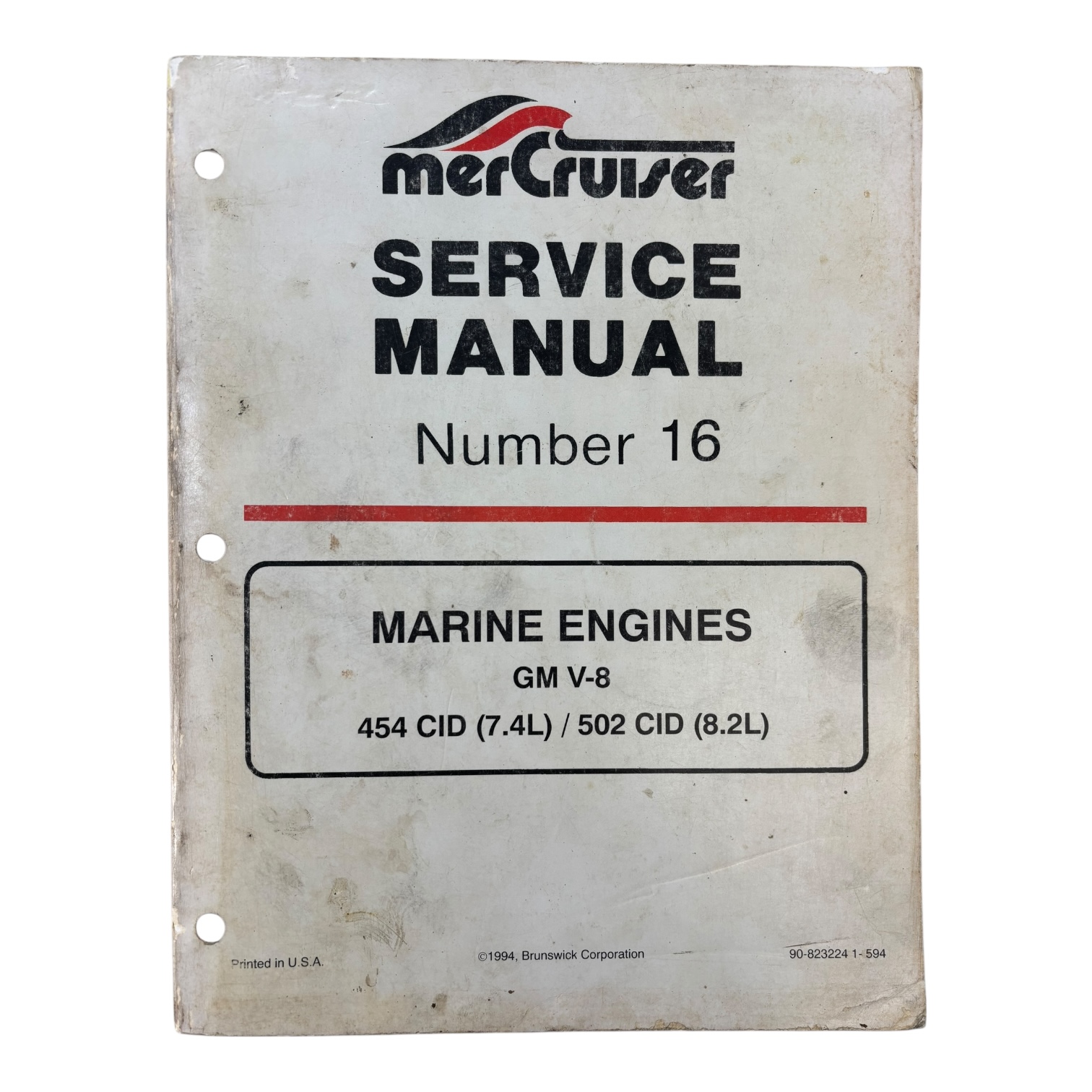 MerCruiser 90-823224, GM V-8 454 CID/502 CID Service Manual #16 (1994 ...