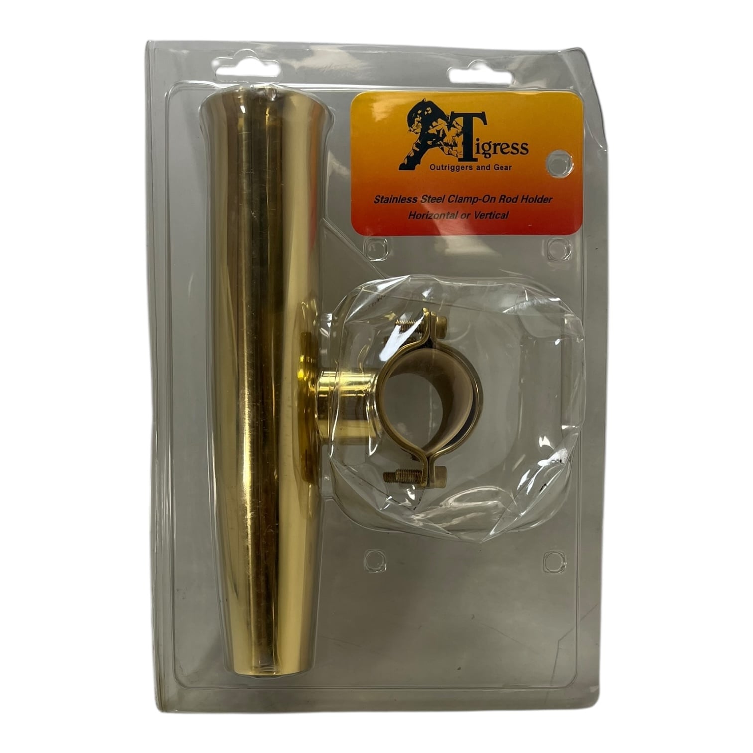 Tigress Gold Clamp On SS Rod Holder 1 1/4" FOR 1.660" ID Alum. Pipe ...