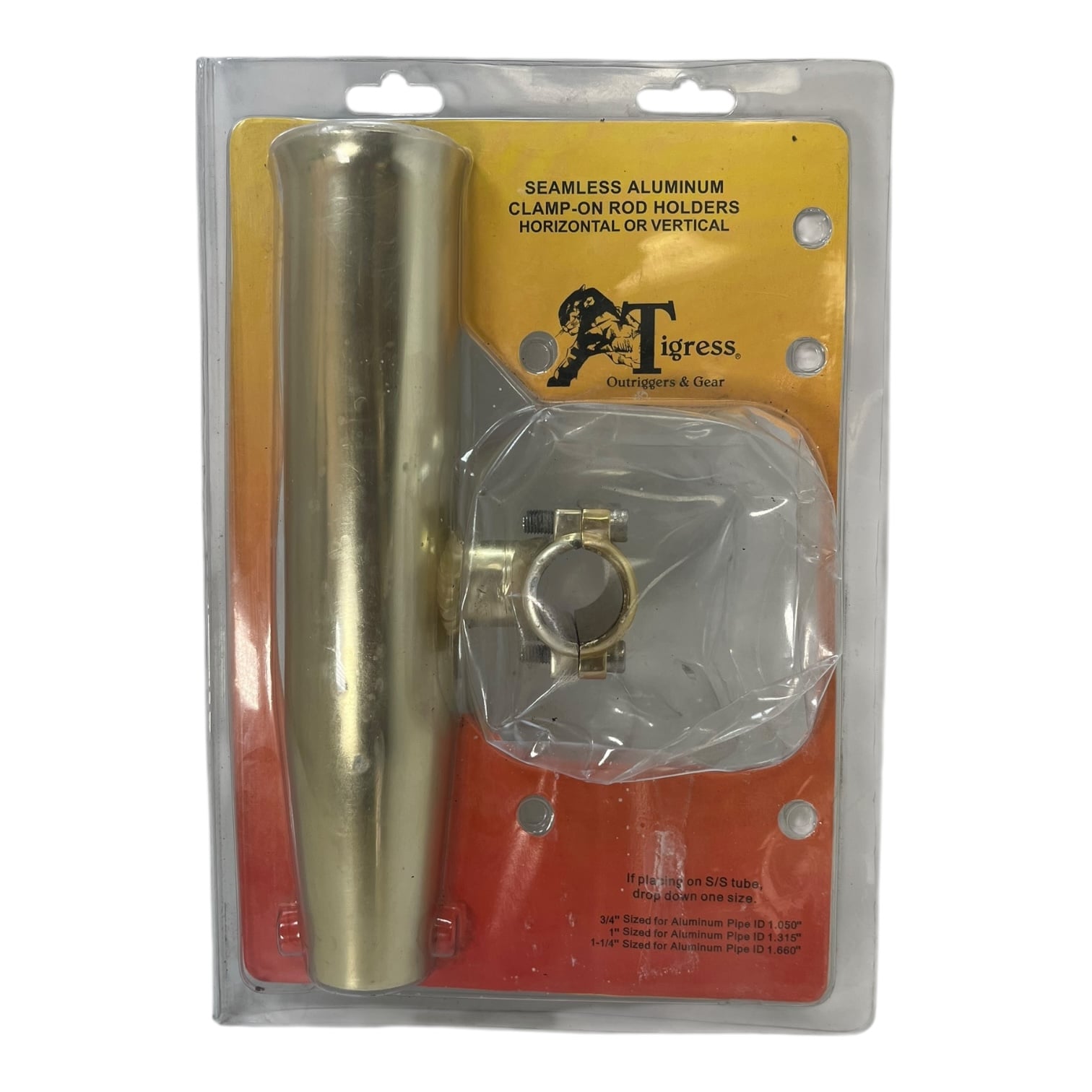 Tigress Gold Clamp On Alum Rod Holder 3/4" FOR 1.050" ID Alum. Pipe ...