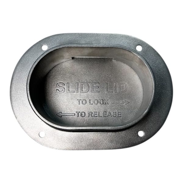 WhiteCap 6008H, Spring Hinged Oval Chain/Rope Deck Pipe, 4 1/8'' x 2 3/ ...