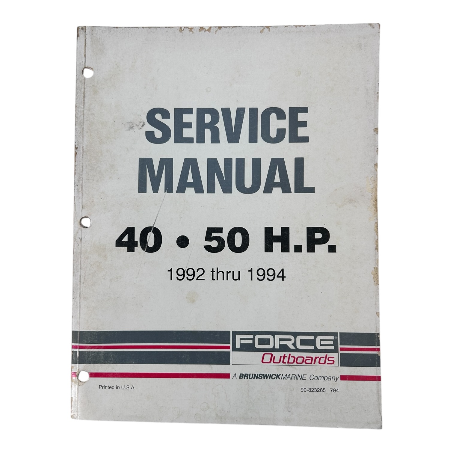 Force Outboards 90-823265, 40 / 50 H.P 1992 Thru 1194 Service Manual ...