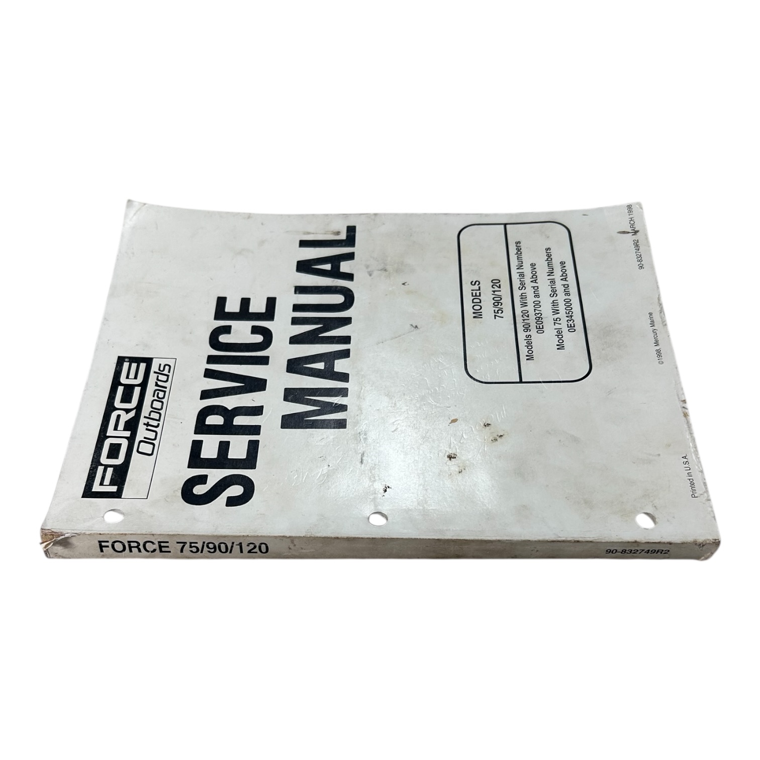 Force Outboards 90-832749R2, Models 75/90/120 Marine Service Manual ...